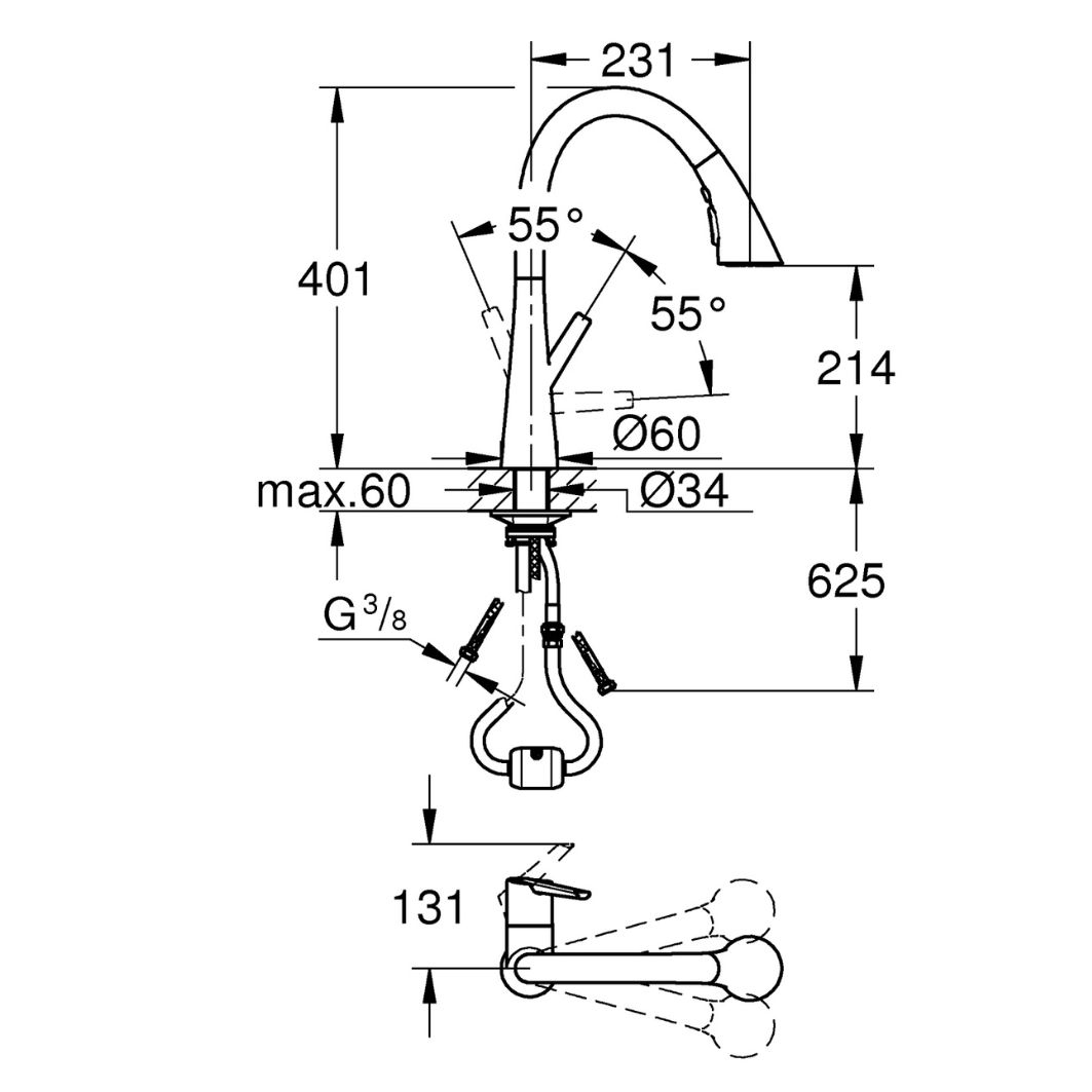 Grohe 32294002 Zedra Ohm Sink MIxer